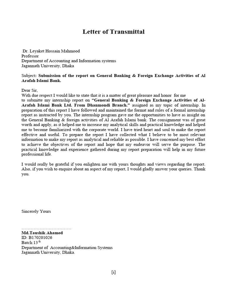 Letter of Transmittal | PDF | Money | Banks