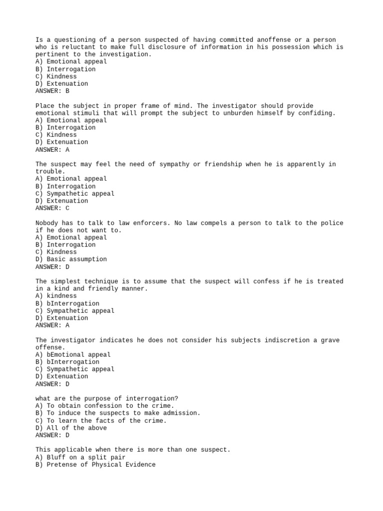 Cdi 3 Long Quiz | Download Free PDF | Miranda Warning | Interrogation
