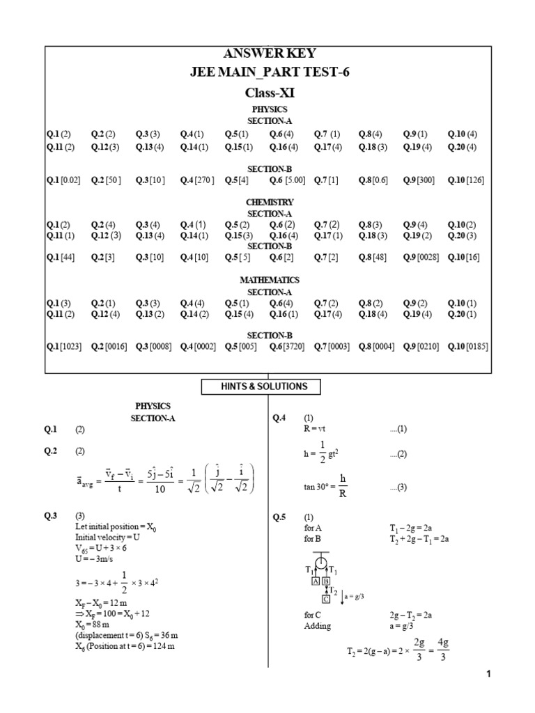 JEE Main Physics, Chemistry, Math Test | PDF | Heat Transfer | Applied ...