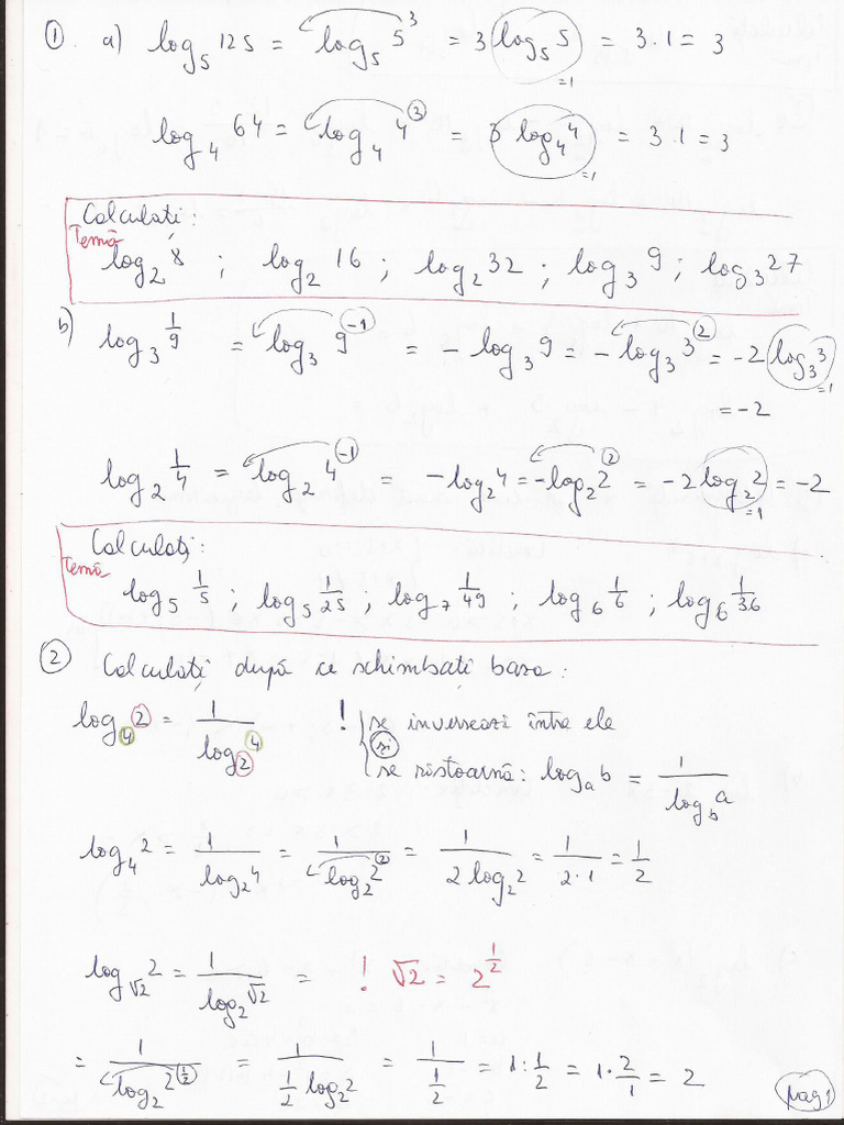 Exercitii Rezolvate Logaritmi | PDF
