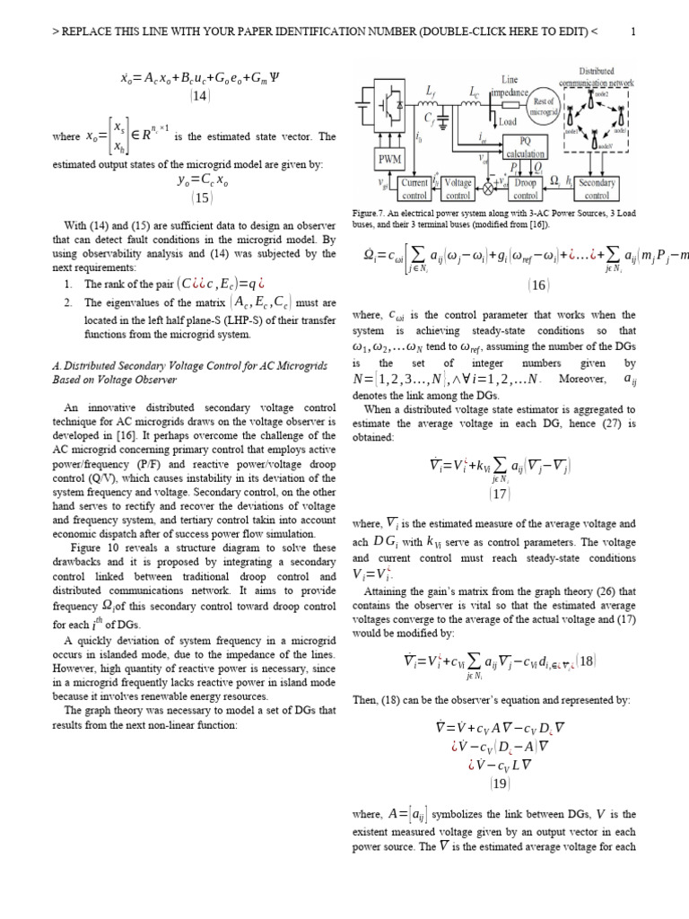 X A +B +G +G 14 : A. Distributed Secondary Voltage Control For AC Microgrids Based On Voltage ...