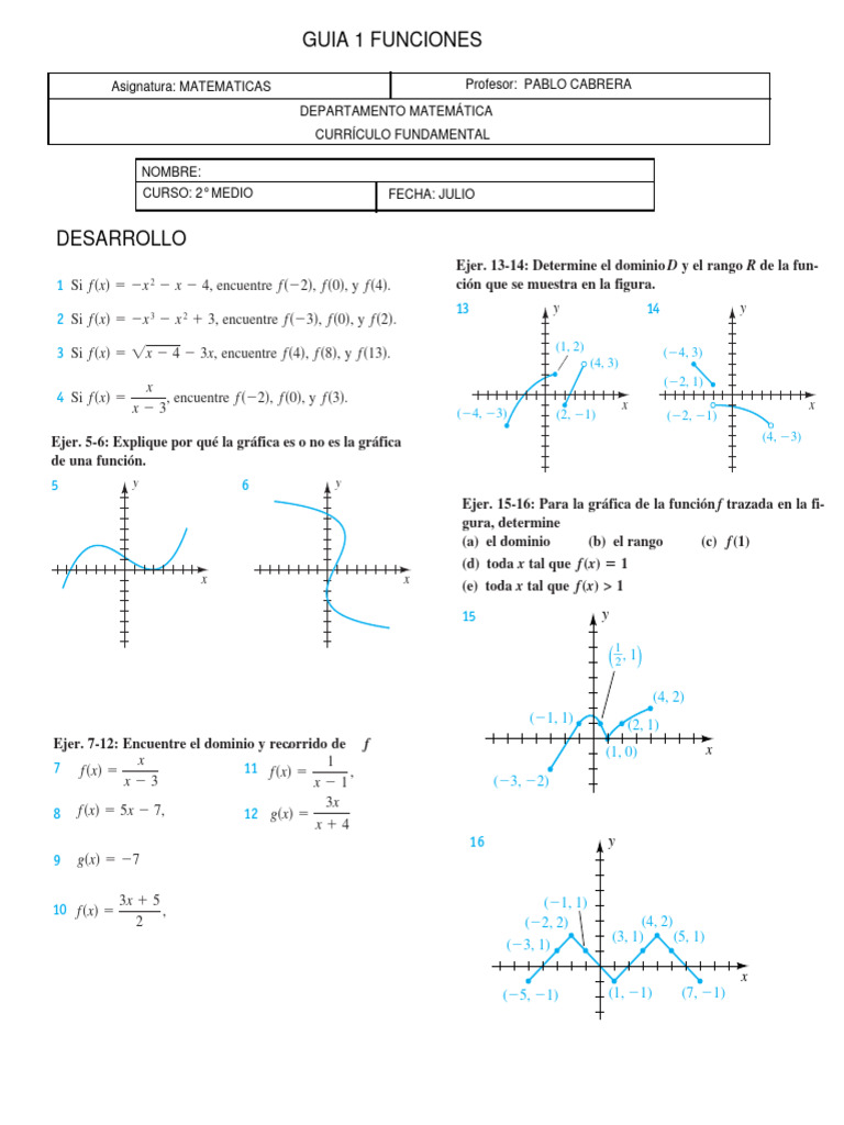 Guia 1 Funciones | PDF