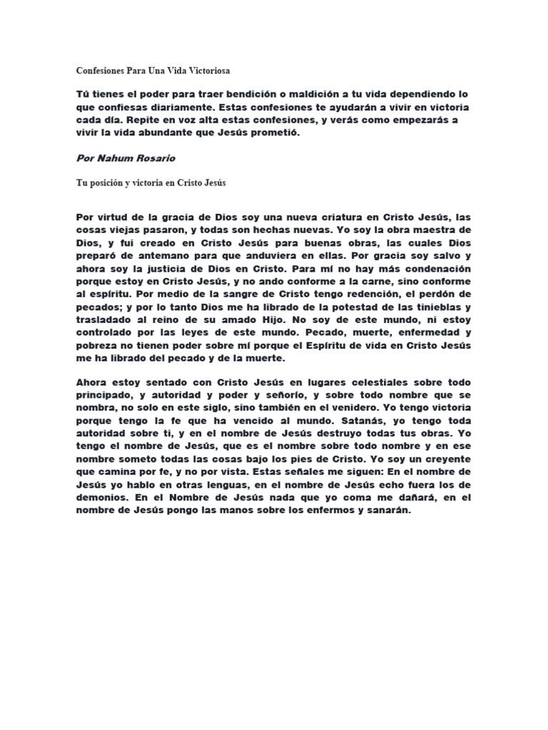 Confesiones para Una Vida Victoriosa | PDF | Cristo (título) | Jesús