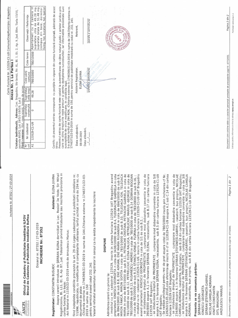 Cadastru Itabulare - 87352 | PDF