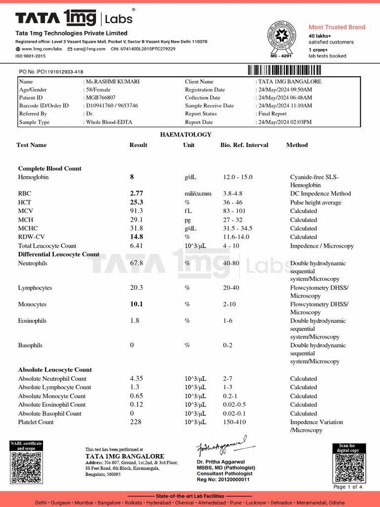 Report Eb278ee1 | PDF | Creatinine | White Blood Cell