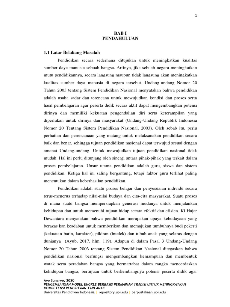 Pengembangan Model Engkle Berbasis Permainan Tradisi Untuk Meningkatkan ...