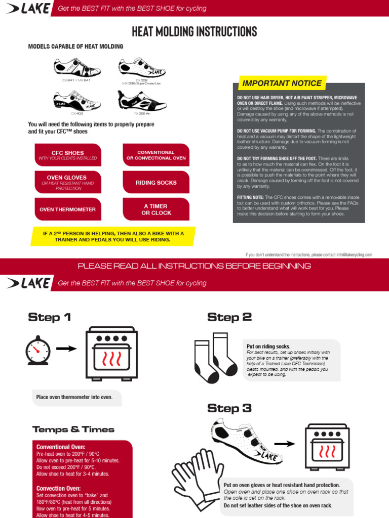 Lake Heat-Mold-Instructions 2022 | PDF | Shoe