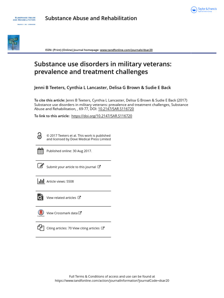 Substance Use Disorders in Military Veterans | PDF | Substance Abuse | Substance Use Disorder