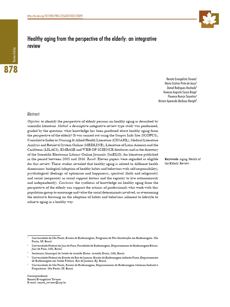 Healthy Aging Pdf Ageing Behavior