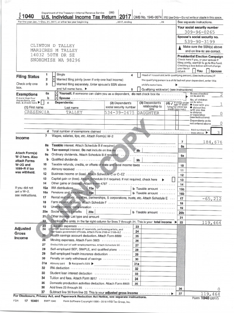 1040 Individual 2017 | PDF