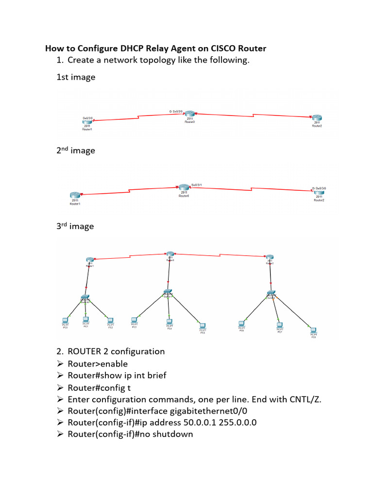 How To Configure DHCP Relay Agent On CISCO Router | PDF | Router (Computing) | Ip Address