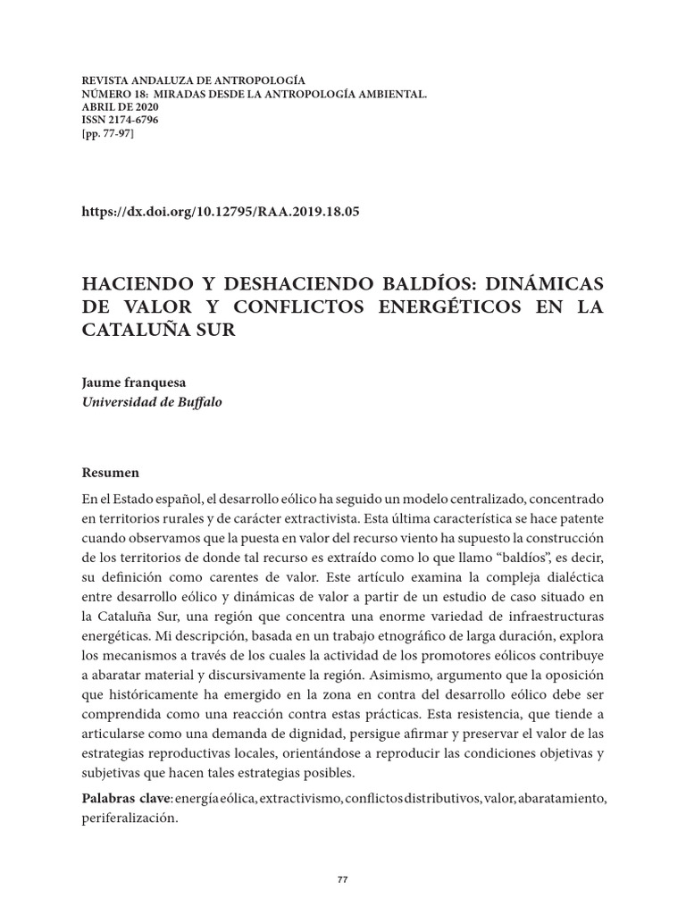 Franquesa 2020 | PDF | Energía eólica | Energía renovable