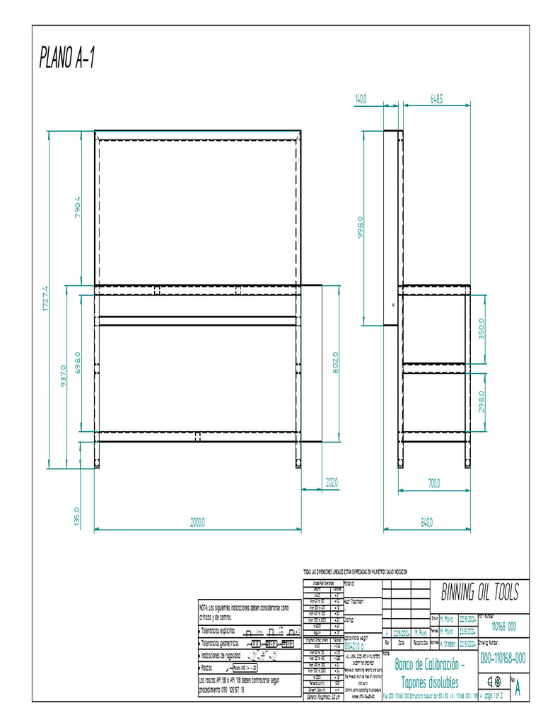 D00-110168-000 Estructura Tubular Con 50 X 50 X 3 | PDF | Materiales de ...