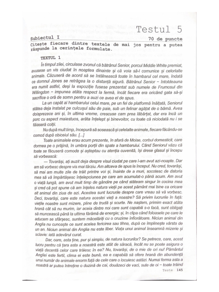 Testul 5 | PDF