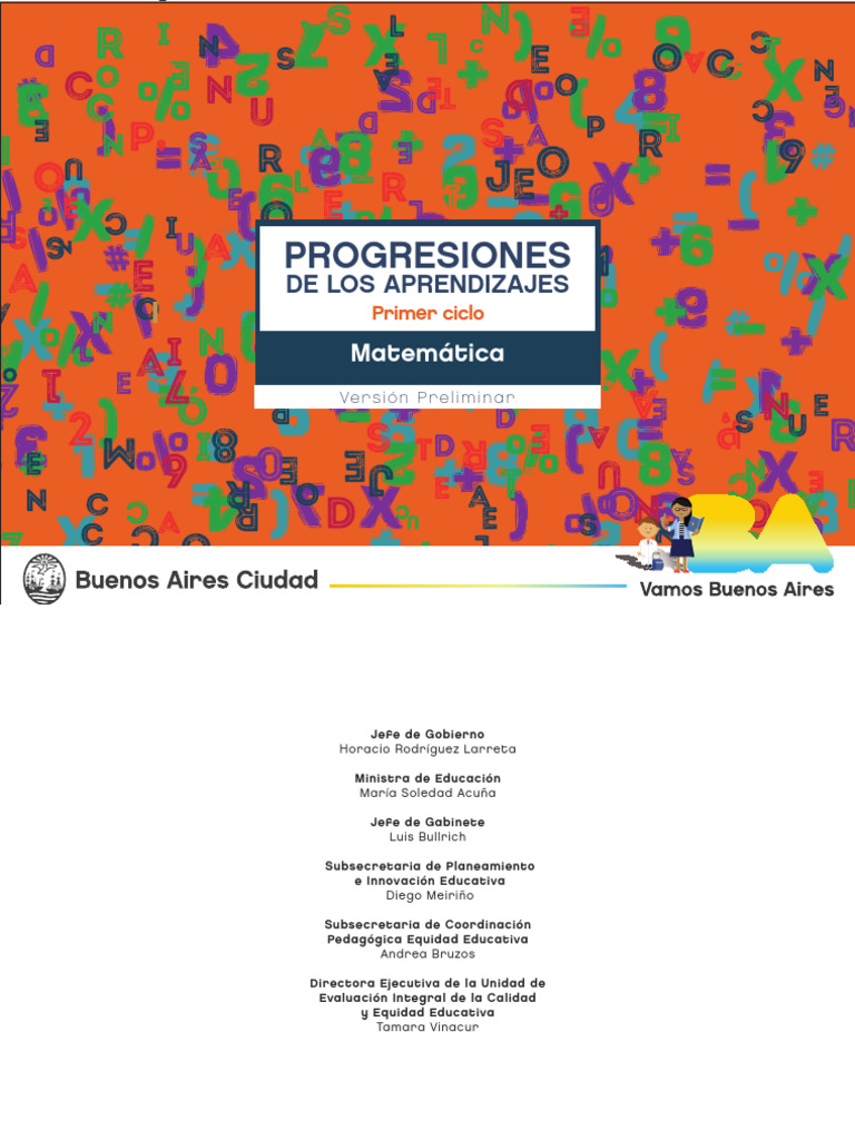 Progresiones de Los Aprendizajes. Matematica. Primer Ciclo | PDF ... Progresiones de Los Aprendizajes. Matematica. Primer Ciclo | PDF ...