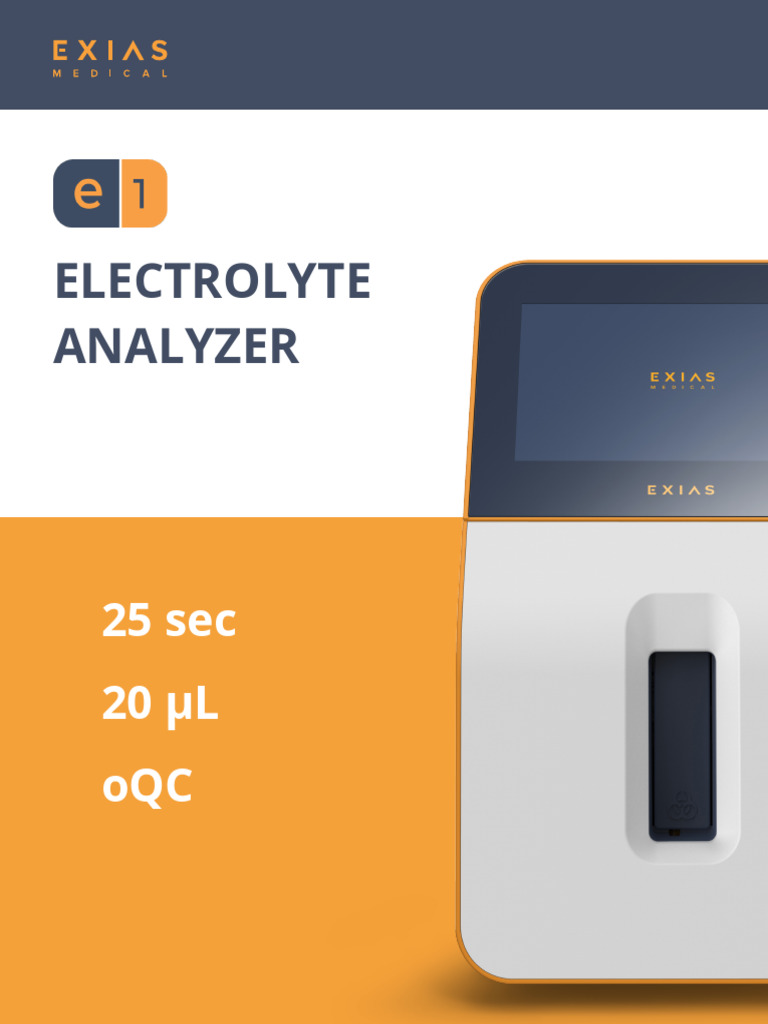 Exias E1 Electrolyte Analyzer | PDF | Computing