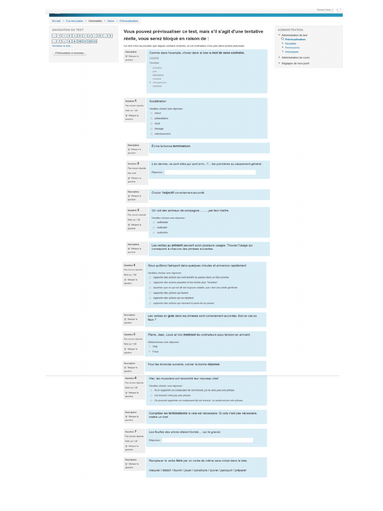Exemples Questions EVA Moodle | PDF