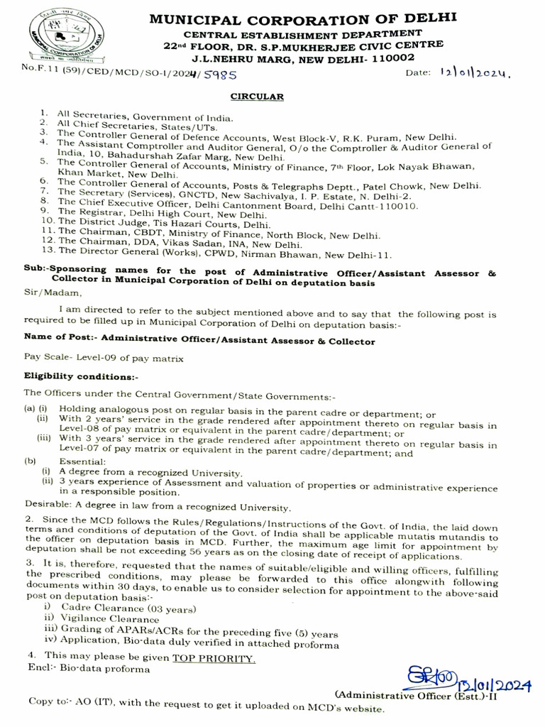 Circular - 240124043142142 MCD | PDF | Government