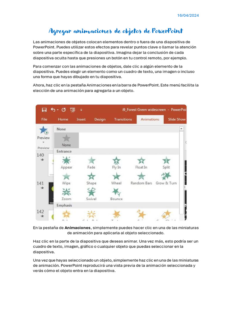 Animaciones y transiciones en PowerPoint | PDF | Microsoft PowerPoint ...