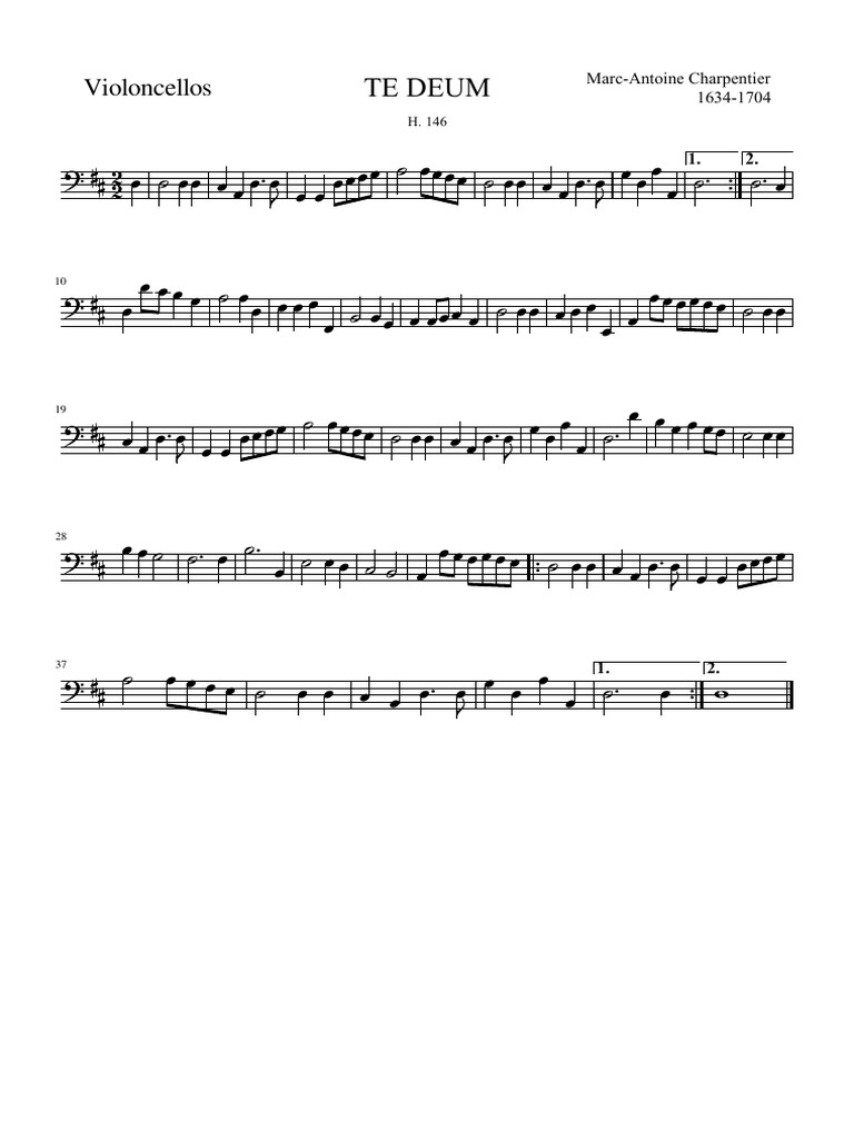 TE DEUM-Violoncel | PDF