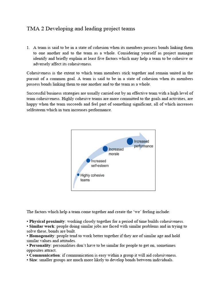 Factors for Team Cohesiveness and Development | PDF | Group ...