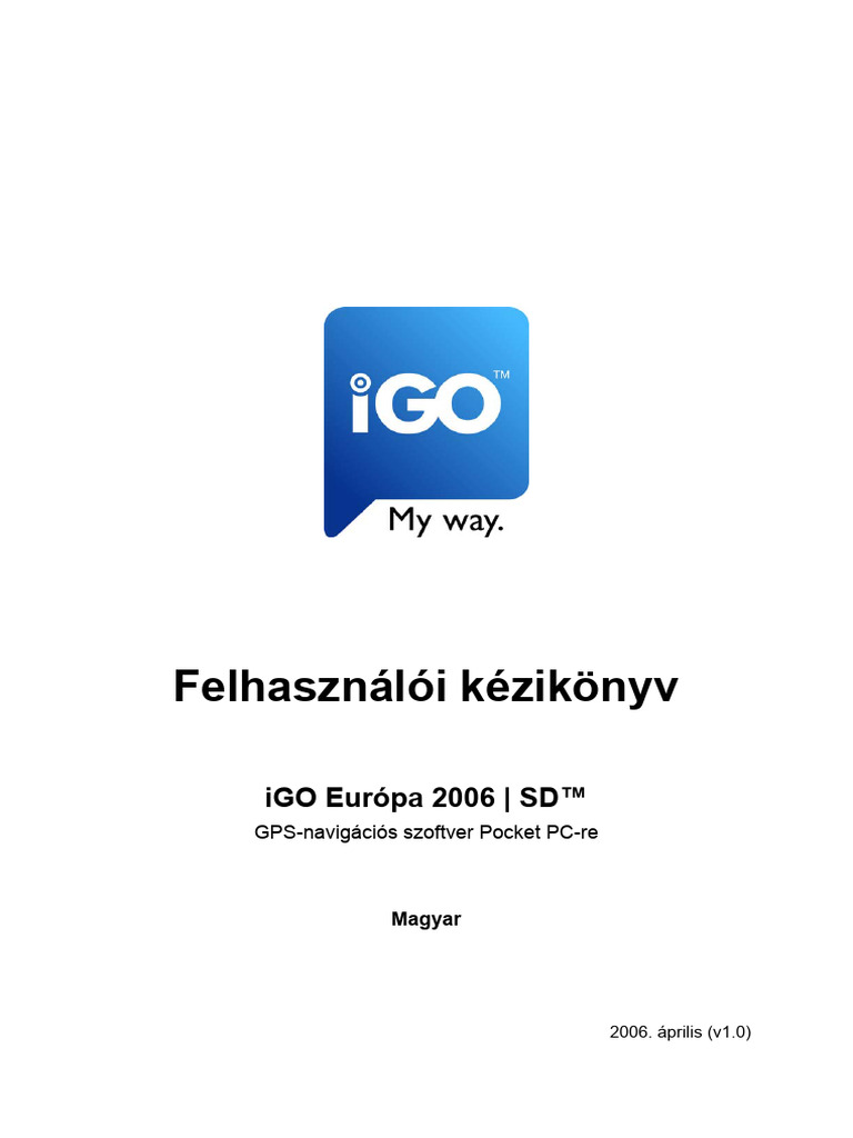 IGO 2006 SD User Manual HU v1 00 | PDF