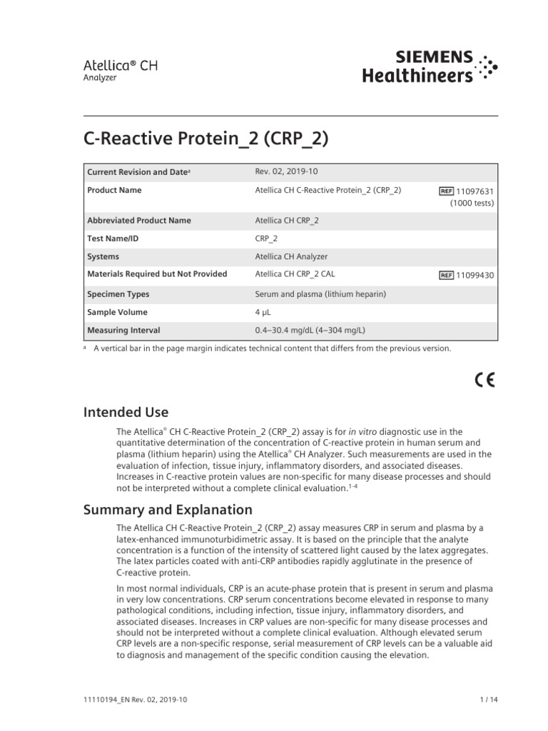 C-Reactive Protein 2 - Atellica CH - Rev 02 DXDCM 09017fe9803b91c9 ...