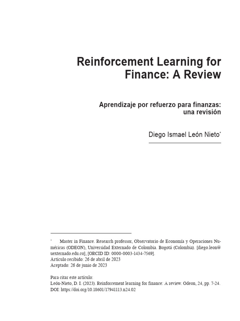 Review of RL Applications in Finance | PDF | Applied Mathematics