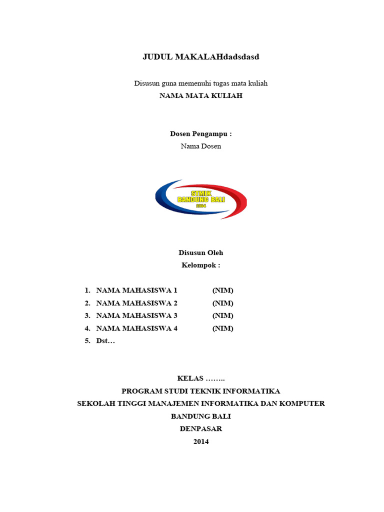 Template Laporan Makalah | PDF