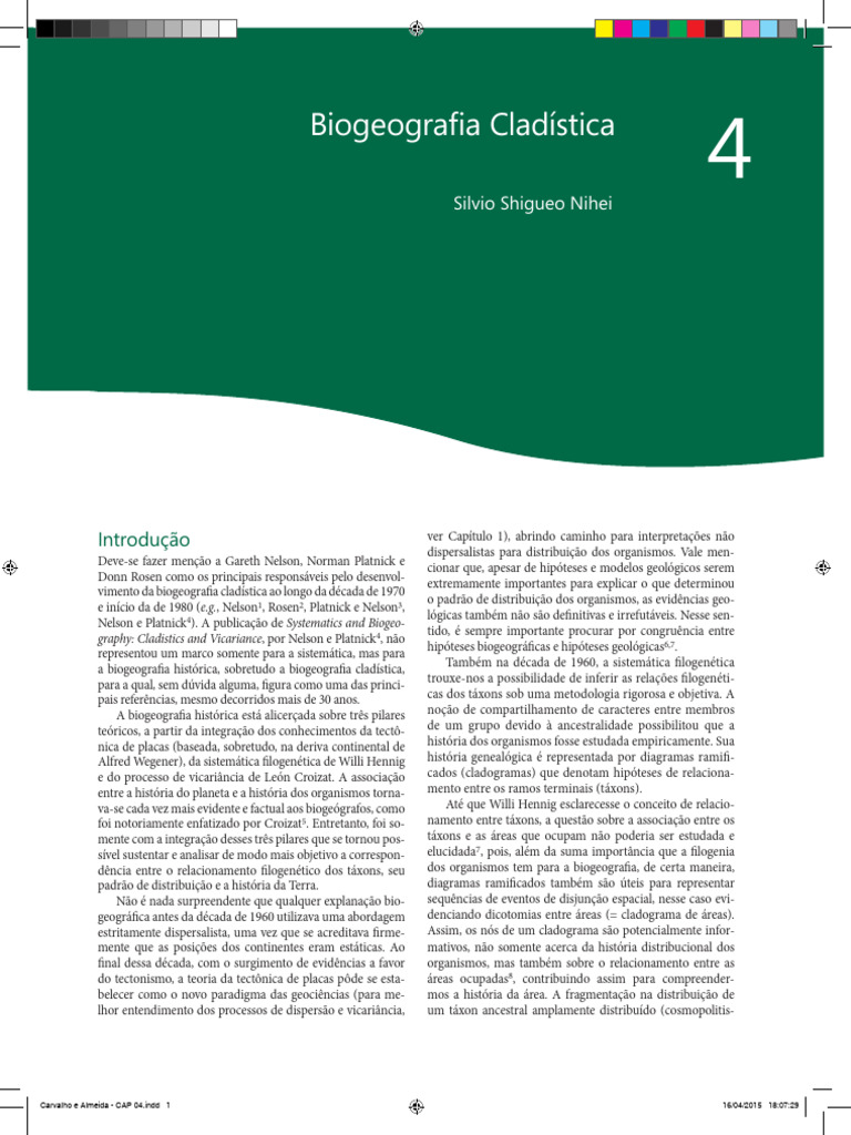 Biogeografia Cladistica | PDF | Biogeografia | Filogenética