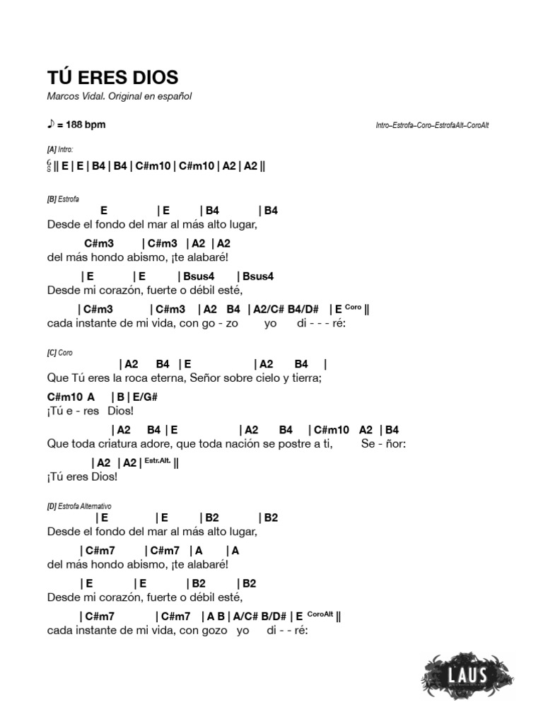 Tú Eres Dios - Acordes | PDF