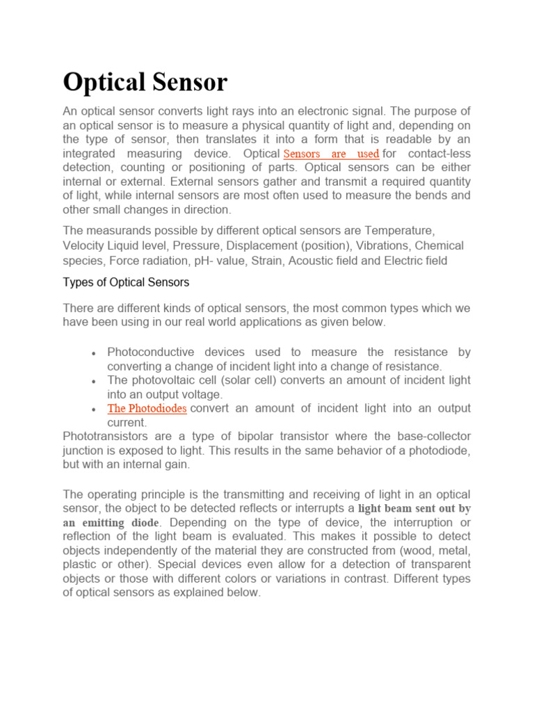 Optical Sensor | PDF | Flow Measurement | Magnetometer