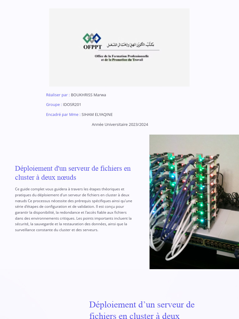 ORIGINALE Realiser-par-BOUKHRISS-Marwa | PDF | Serveur (Informatique) | Grappe de serveurs