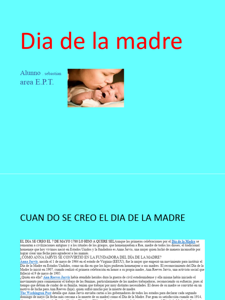 Historia del Día de la Madre en EE.UU. | PDF