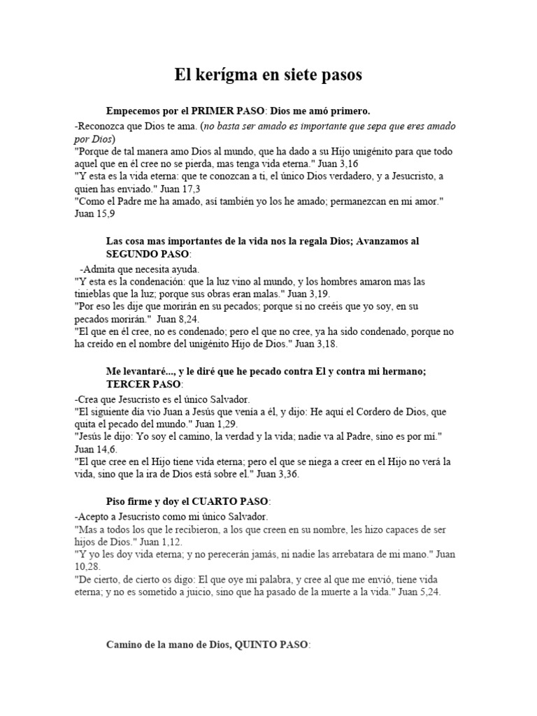 El Kerigma en Siete Pasos | PDF | Vida eterna (cristianismo) | Jesús