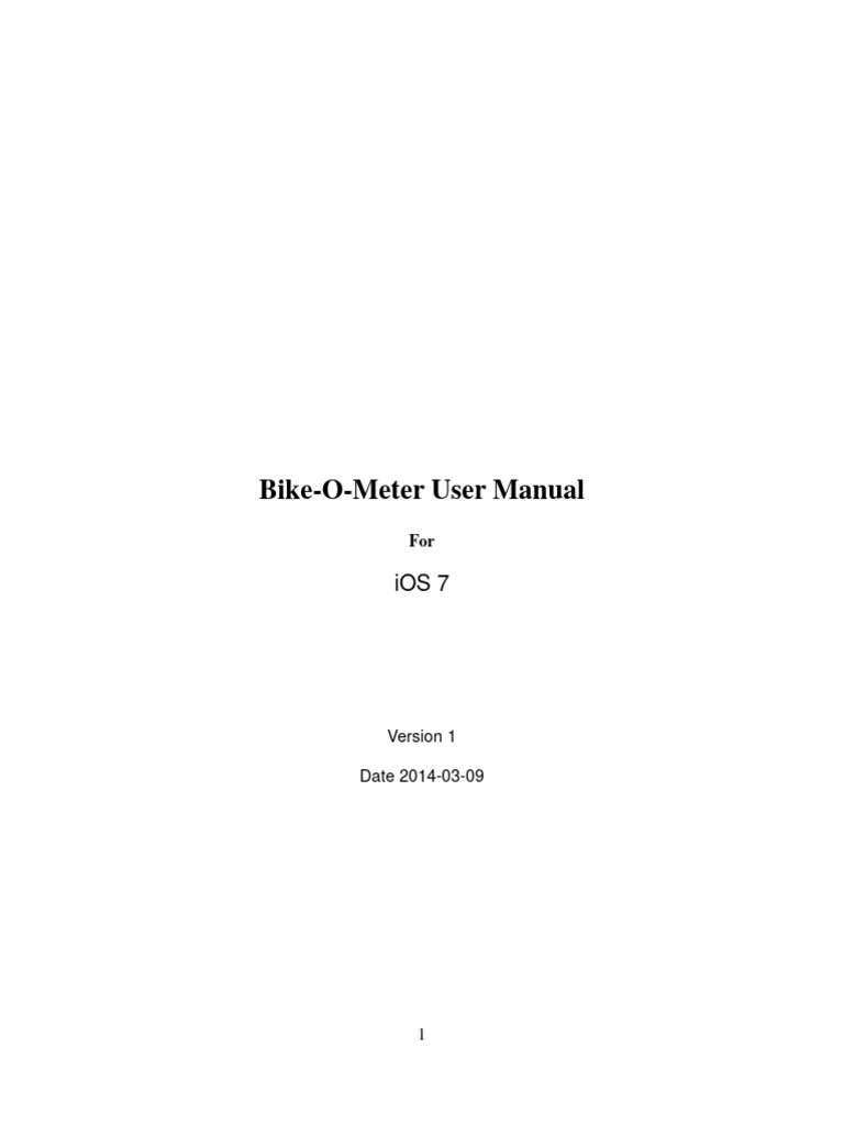 Bike O MeterPRO UserManual | PDF | Ios | Global Positioning System
