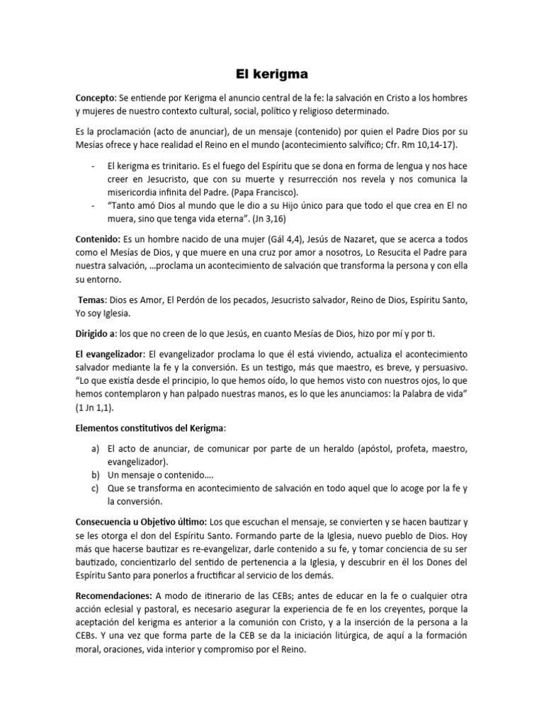 El Kerigma | PDF | Salvación | Jesús