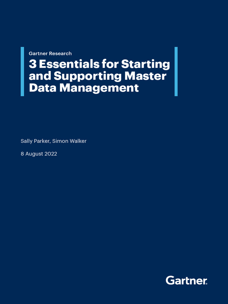 3 Essentials For Starting and Supporting Master Data Management | PDF | Governance | Analytics
