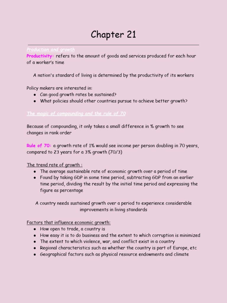 Economic Growth and Productivity Factors | PDF | Unemployment ...