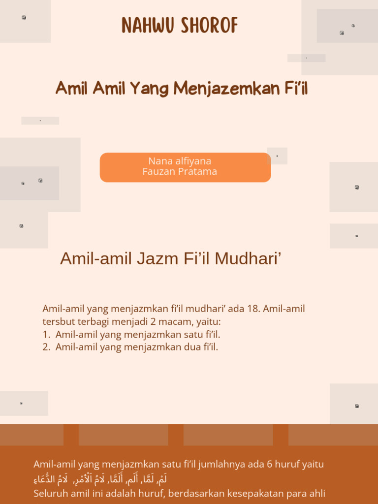 Amil Jazm Fi'il Mudhari': 18 Jenis | PDF