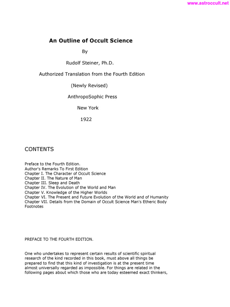 Occult Science Overview by Steiner | PDF | Thought | Experience