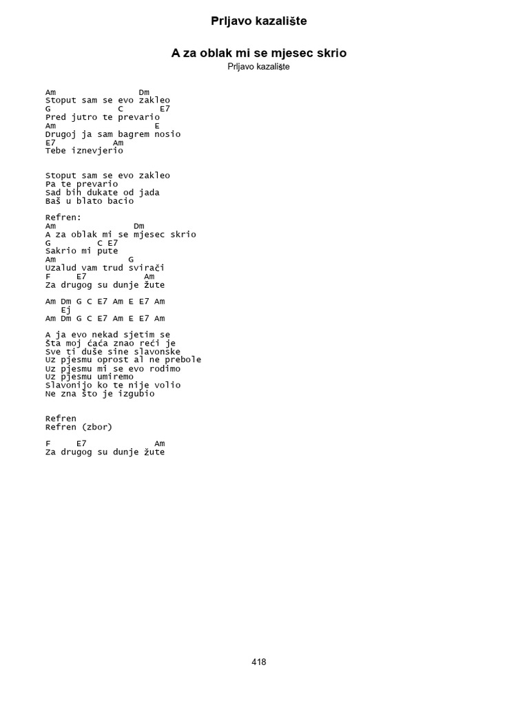 A Za Oblak Mi Se Mjesec Skrio | PDF