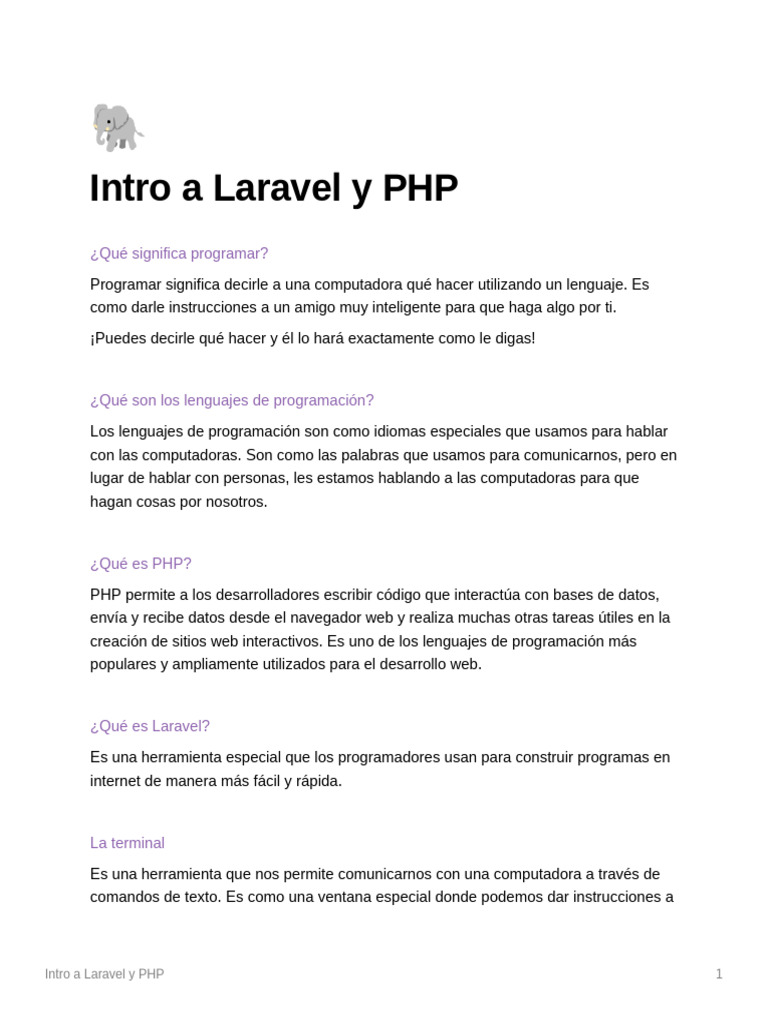 1 Intro A Laravel y PHP | PDF | Interfaz de línea de comando | Archivo de computadora