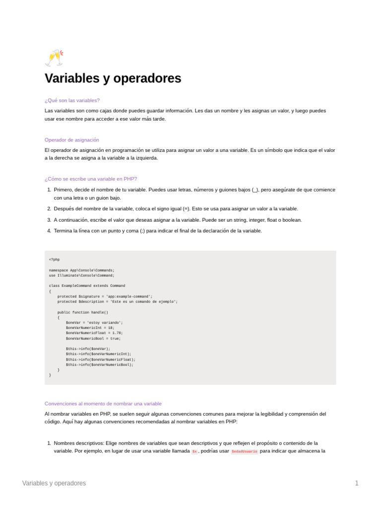 3 Variables y Operadores | PDF | Variable (informática) | Salario