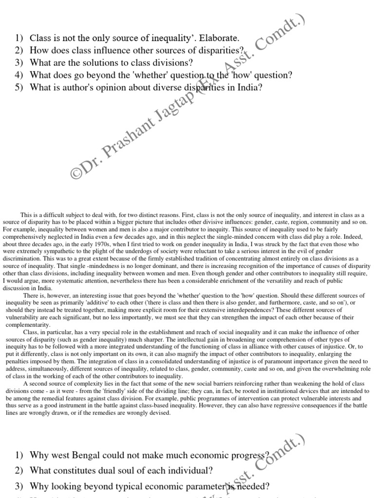 Comprehension 5 Paragraphs & Questions With Watermark | PDF ...