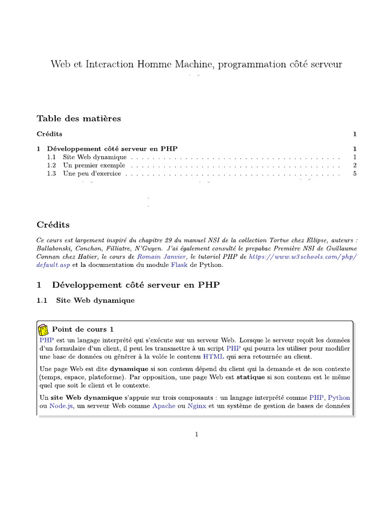 PHP Cours Exercices | PDF