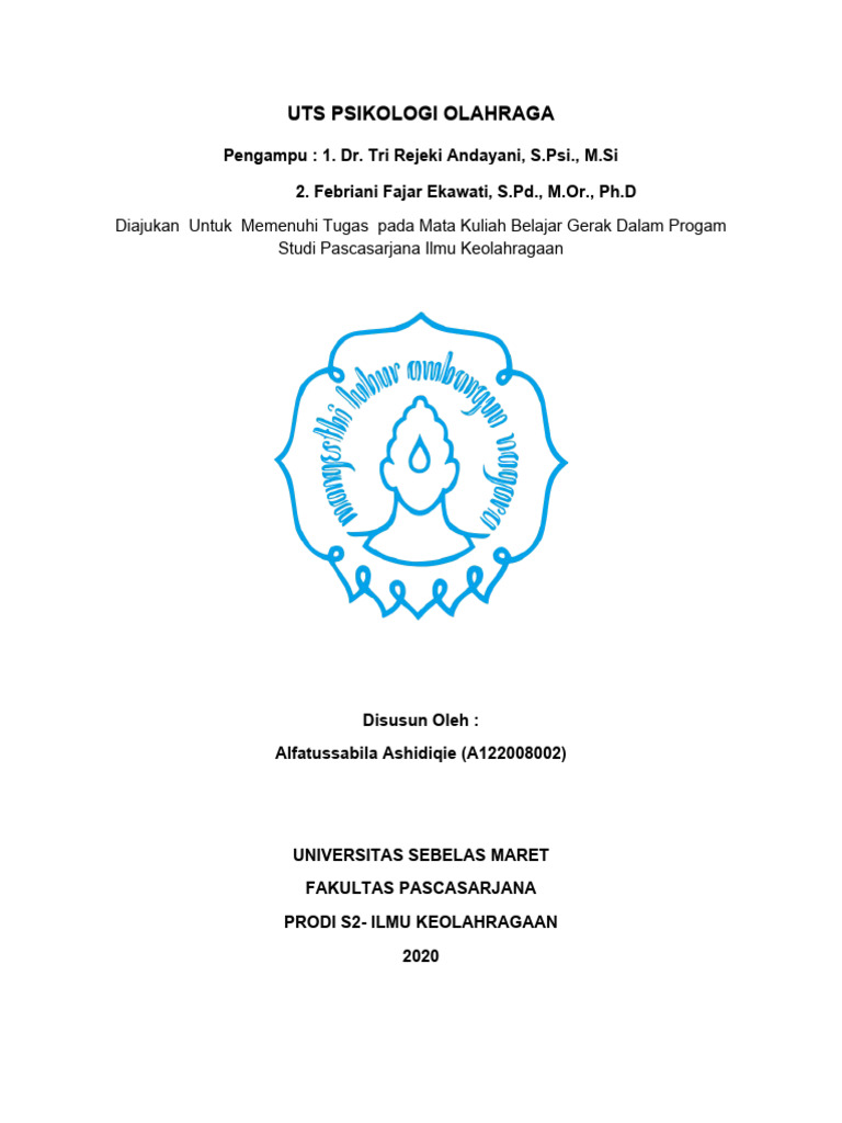 UTS Psikologi Olahraga S2 UNS | PDF | Karier & Perkembangan