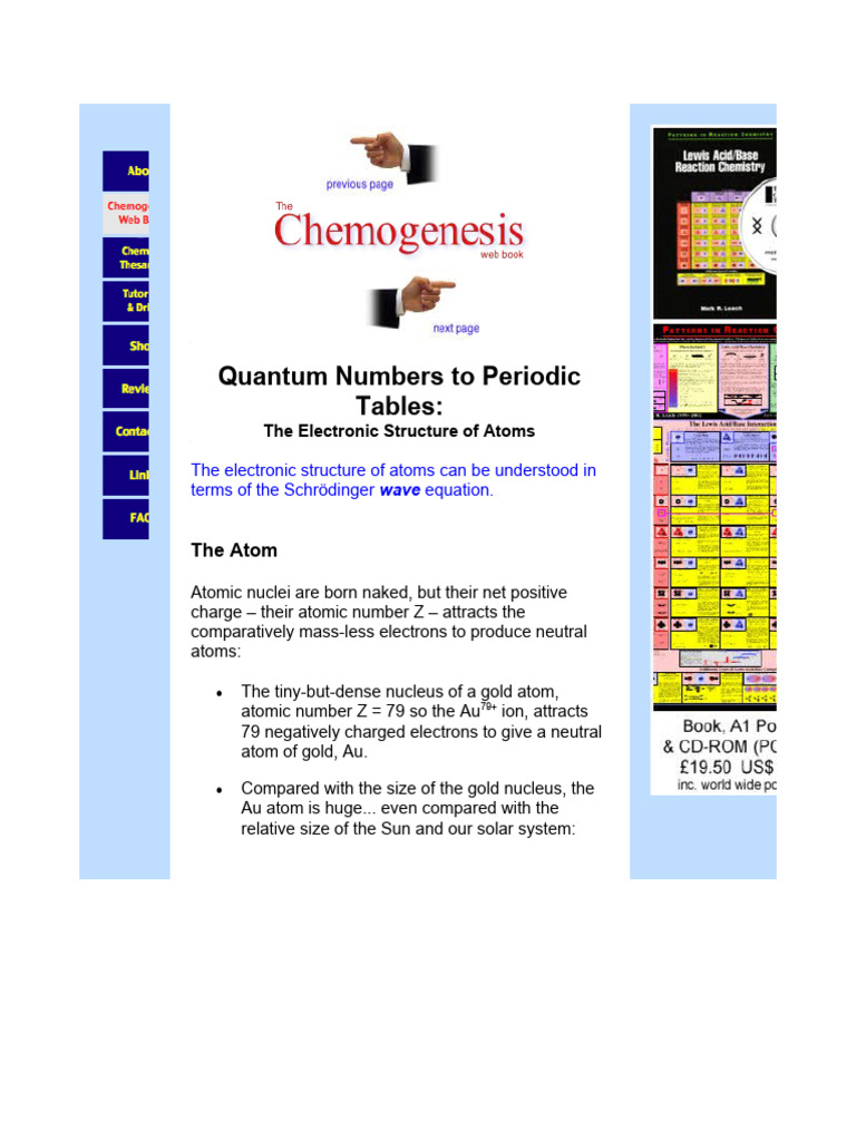 Quantum Numbers To Periodic Tables | PDF | Atomic Orbital | Schrödinger ...