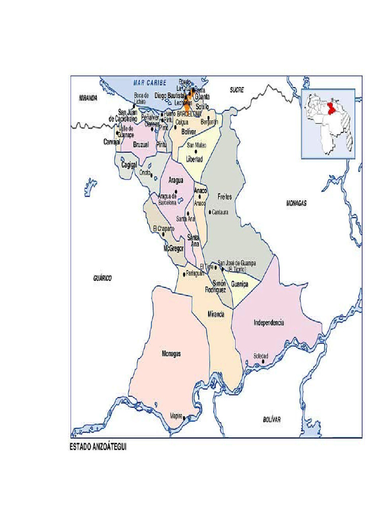 MAPA DE ANZOATEGUI | PDF
