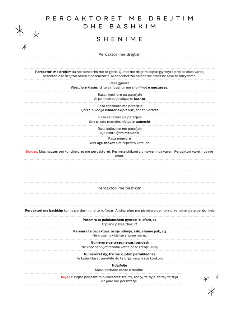 Percaktoret Me Drejtim Dhe Bashkim | PDF